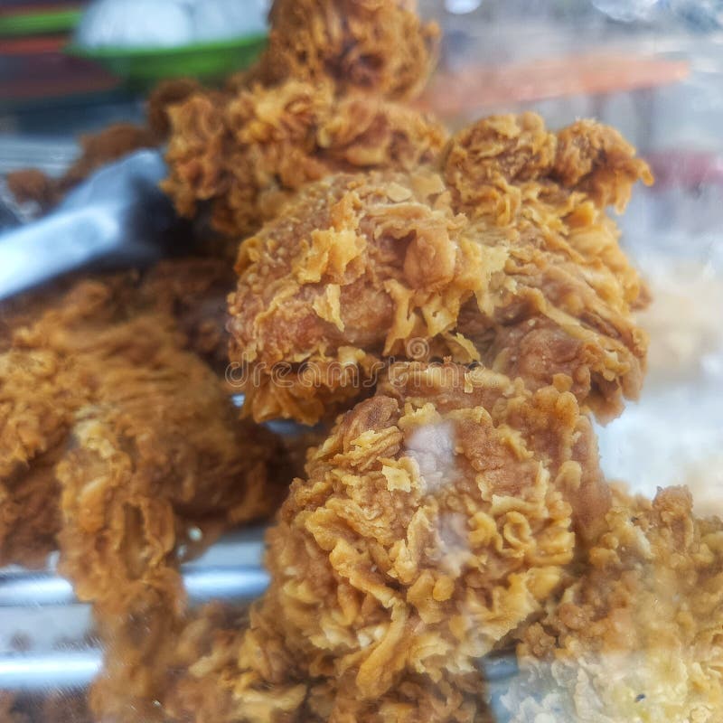Fried Chicken Fried by Traders at the Market Stock Image - Image of ...