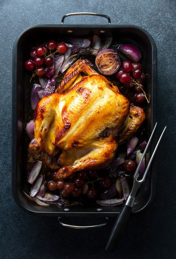Turkey or Chicken Served with Light White Wine for Festive Dinner, Top ...