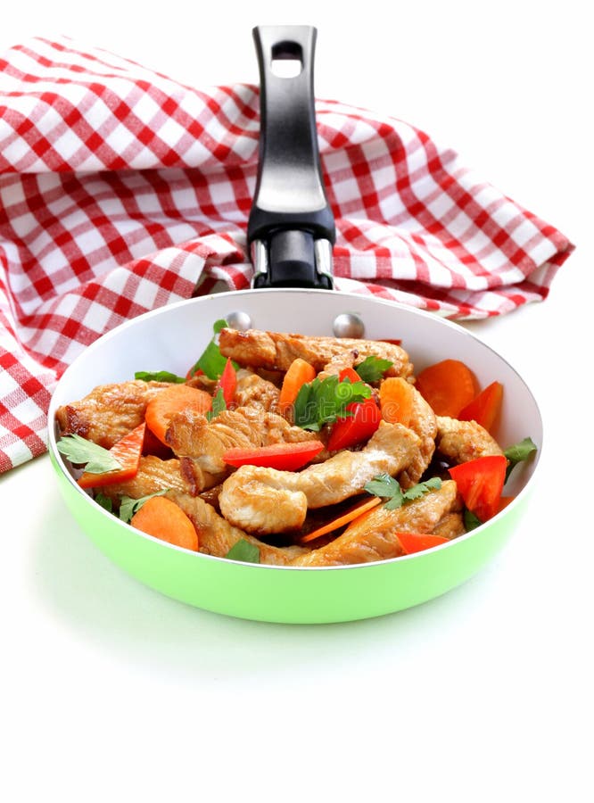 Fried Chicken (turkey) Fillets with Vegetables Stock Image - Image of ...