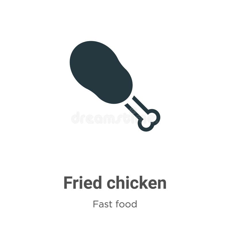 Fried Chicken Thighs Vector Icon on White Background. Flat Vector Fried ...