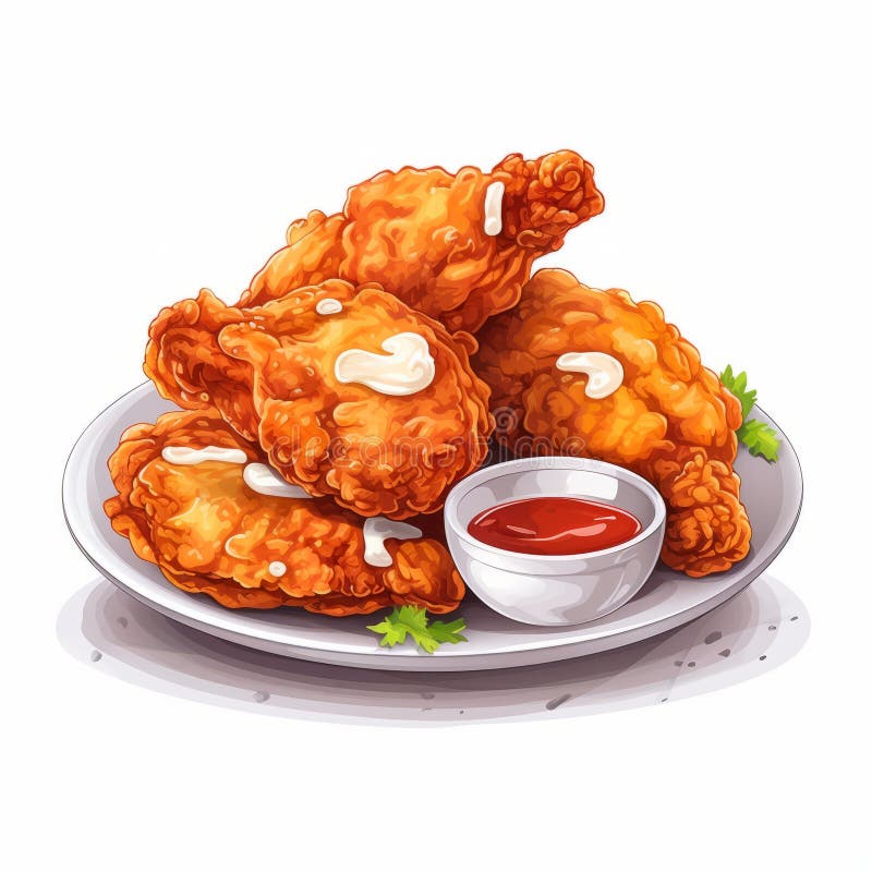 Fried Chicken Vector Image stock illustration. Illustration of meat ...