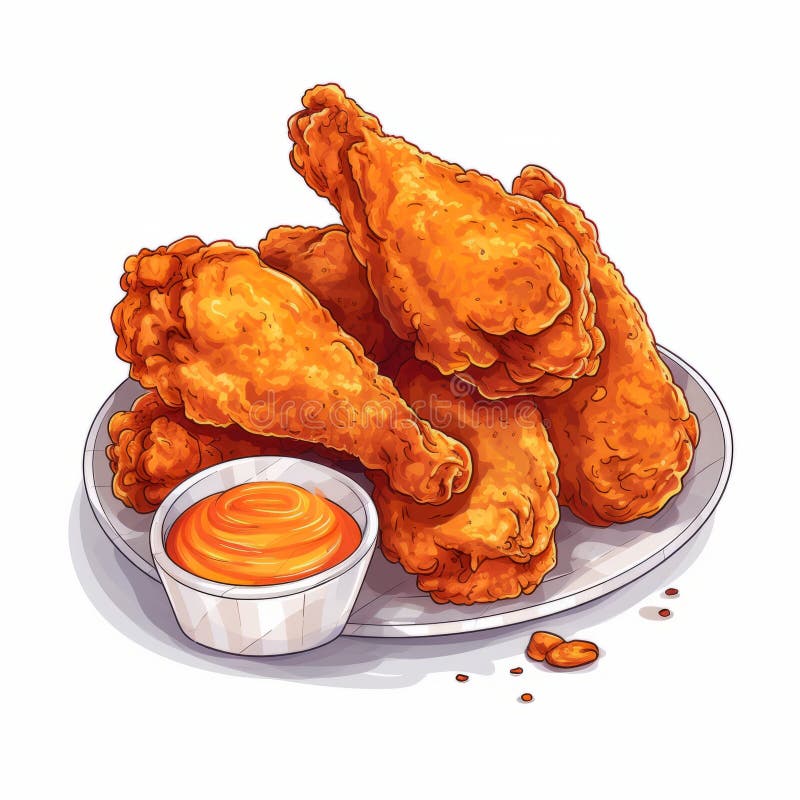Fried Chicken Vector Image on White Background Stock Illustration ...