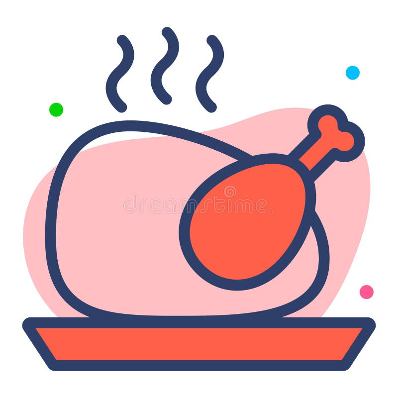 Fried Chicken Vector Line Icon. Simple Creative Vector Line Icon Stock ...