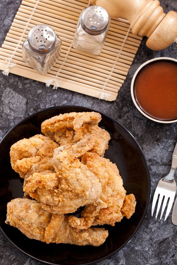Fried chicken stock image. Image of sauce, fried, chicken - 103756391