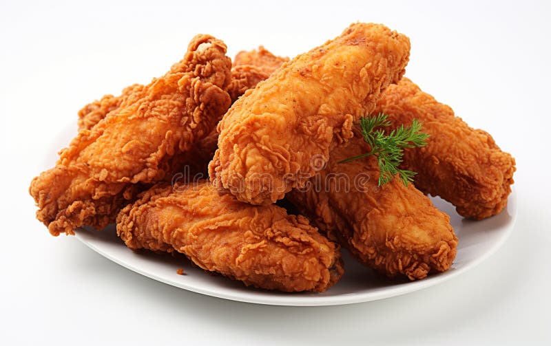 Fried Chicken on the White Background -Generative Ai Stock Illustration ...