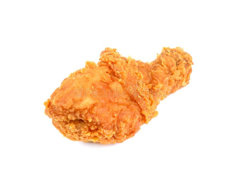 Fried Chicken White Background. Fried Wing Chicken Isol Stock Photo ...