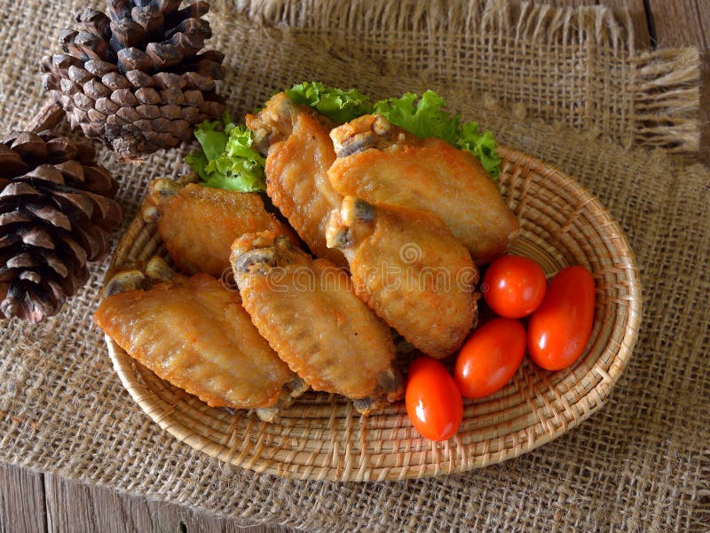 Fried Chicken Wing with Fish Sauce Stock Photo - Image of delicious ...