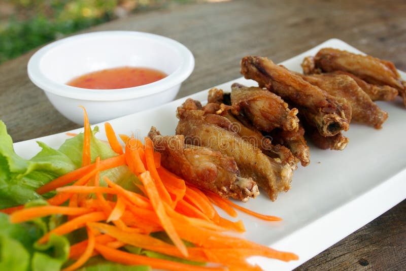 Fried chicken wing stock image. Image of dinner, plate - 47187955