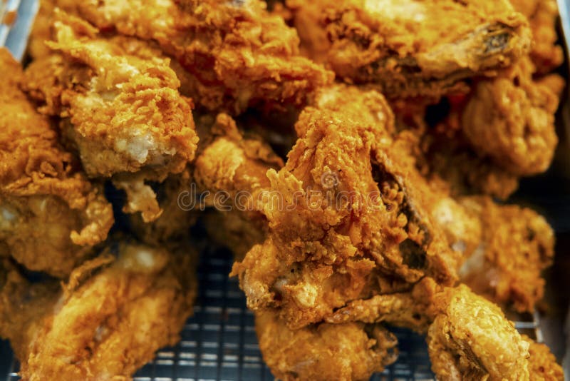 Fried Chicken Wings Buffet stock photo. Image of rack - 229423386