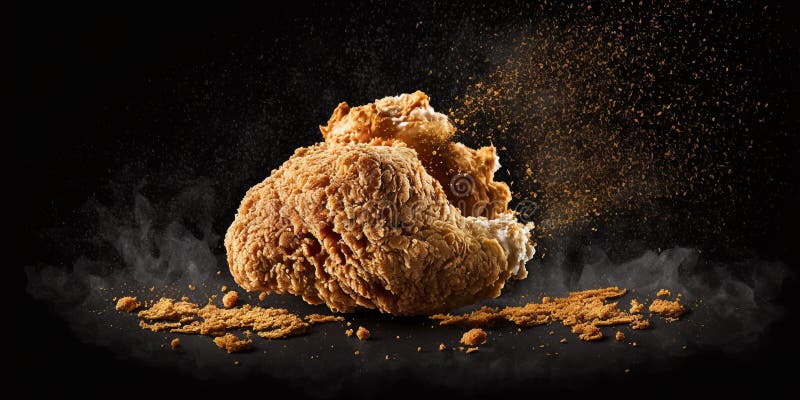 The Side Angle View of Fried Chicken with AI Generated. Stock ...