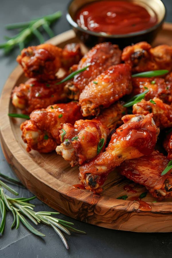 Fried Chicken Wings with Sauce, Generative AI, Stock Illustration ...