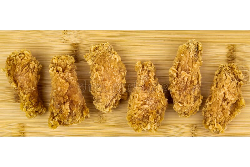 Fried Chicken Wings on a Wooden Board, Top View Stock Photo - Image of ...