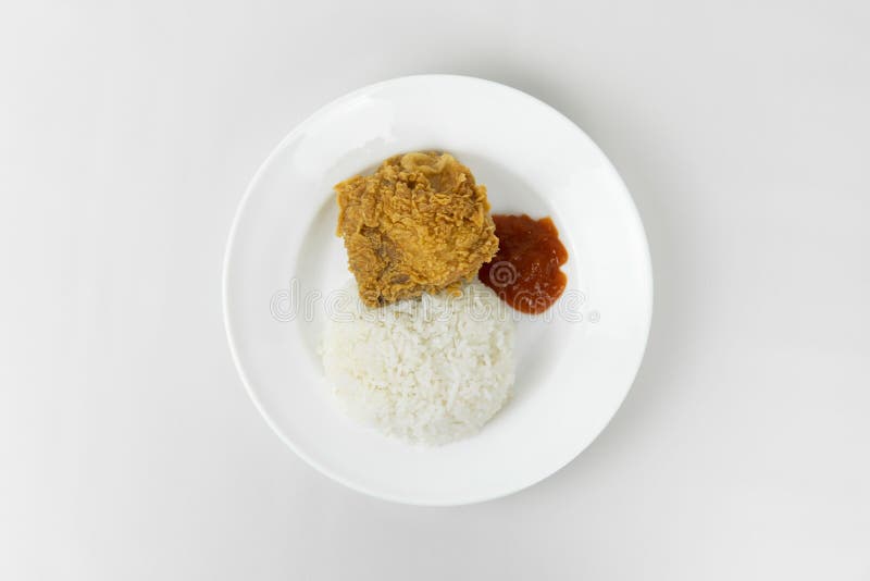 Fried chiken and rice stock photo. Image of china, drink - 270074862