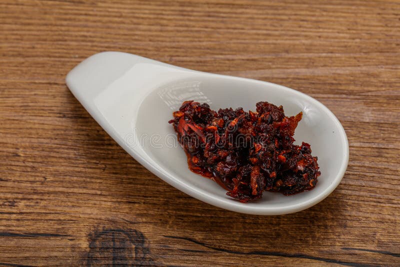 Fried Chili Pepper Sauce with Oil Stock Image - Image of capsicum, food ...