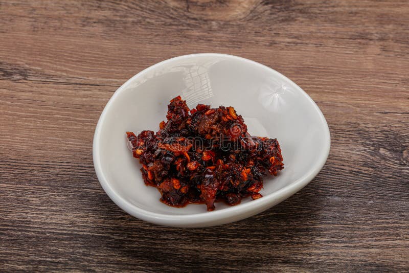 Fried Chili Pepper Sauce with Oil Stock Photo - Image of sauce, sweet ...
