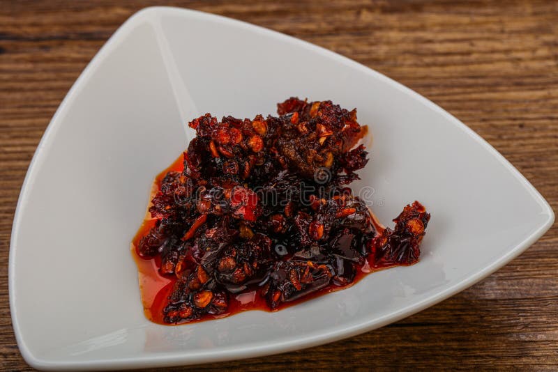 Fried Chili Pepper Sauce with Oil Stock Image - Image of spicy, tasty ...