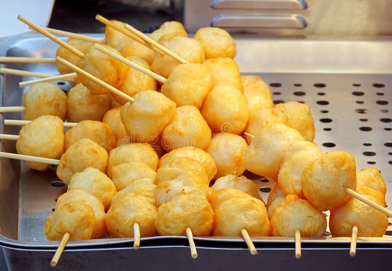 Fried Chinese Fish Balls Stock Photo - Image: 56869731