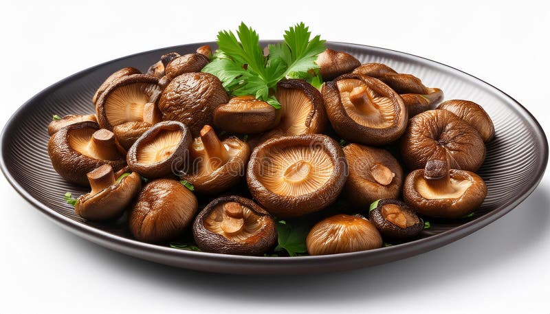 Fried Shiitake Mushrooms, AI Generated Stock Illustration ...