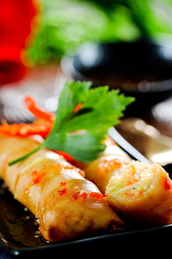 Spring rolls stock photo. Image of cuisine, fried, crispy - 102918218
