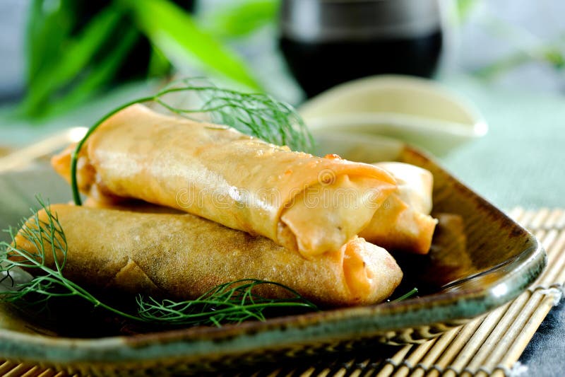 Spring rolls stock image. Image of sauce, snack, springroll - 115141475