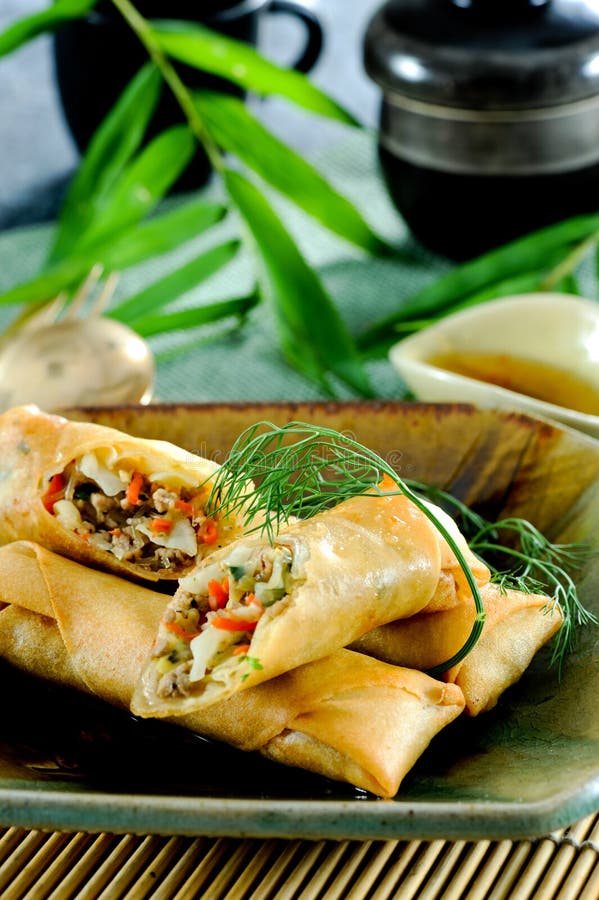 Spring rolls stock photo. Image of snack, asian, springroll - 115988092