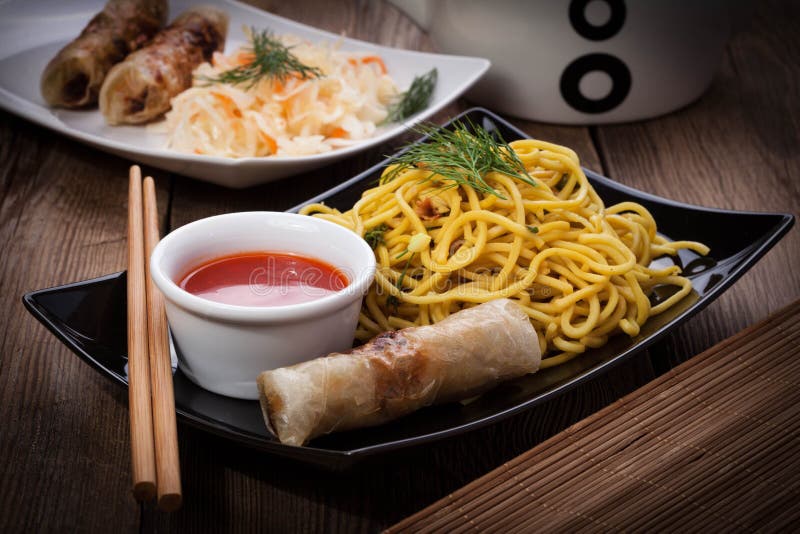 Fried Chinese Spring rolls stock image. Image of appetizing - 56613331