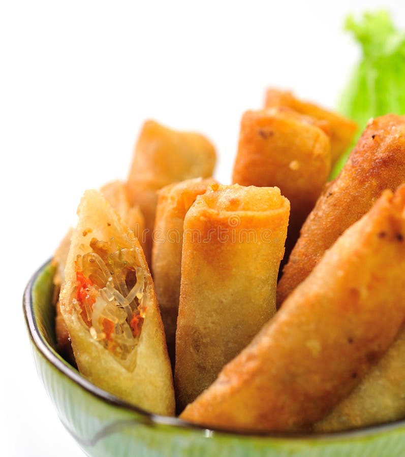 Fried Chinese Traditional Spring Rolls Stock Photo - Image of dinner ...