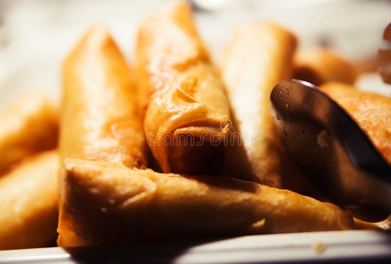 Fried Chinese Traditional Spring Rolls Food Stock Image - Image of ...