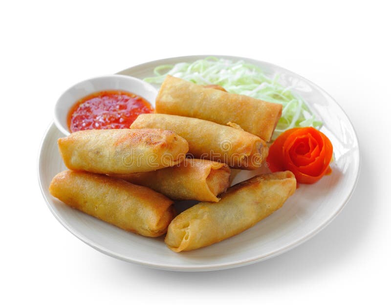Fried Chinese Traditional Spring Rolls Food Stock Photo - Image of ...