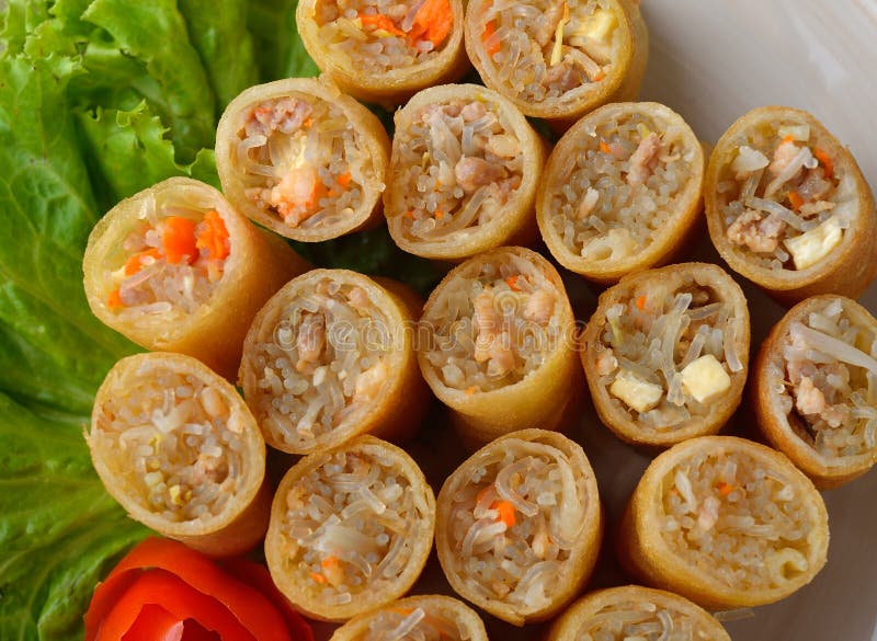 Traditional Spring Rolls Food Stock Image - Image of side, chinese ...