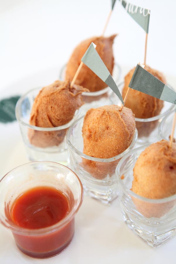 Fried cocktail sausages stock image. Image of happiness - 141549055