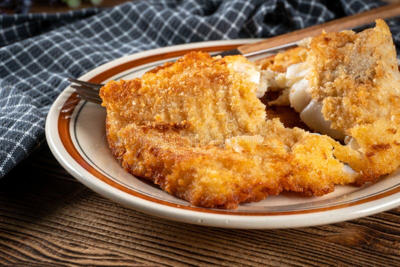 Fried cod fillet stock image. Image of bread, delicious - 309515073