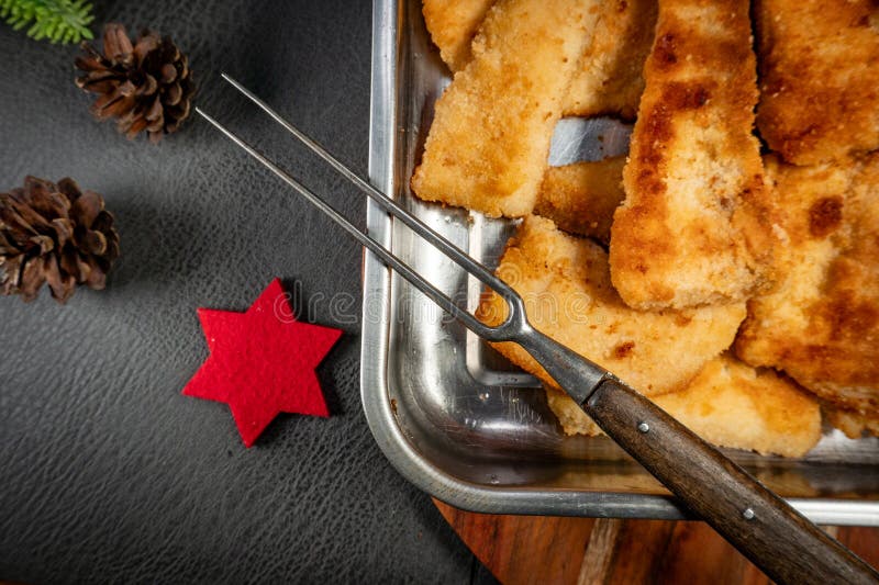 Fried cod fillet stock image. Image of bread, omega - 351787515