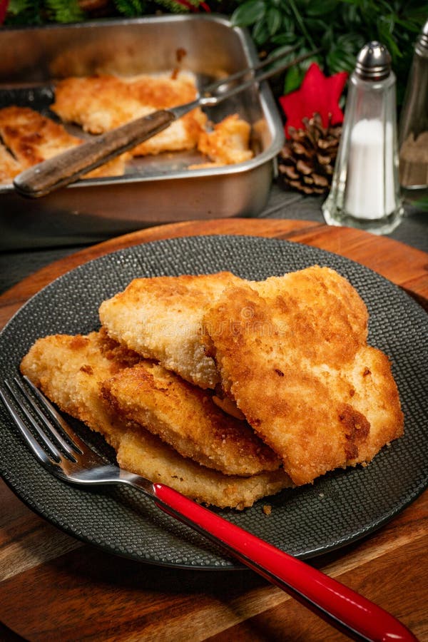 Fried cod fillet. stock photo. Image of dessert, stick - 351787628