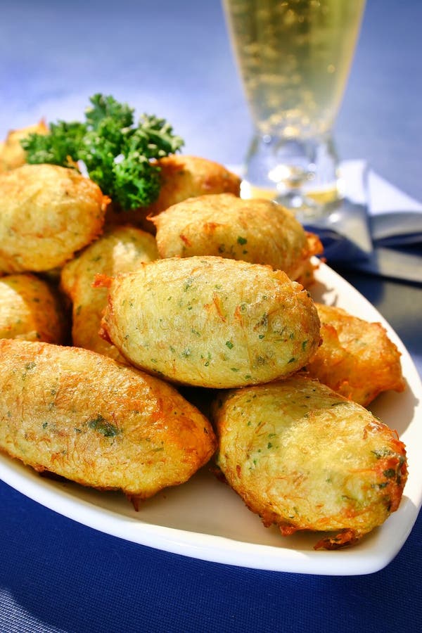 Fried Cod Fritters on the Plate Stock Photo - Image of cuisine, curry ...