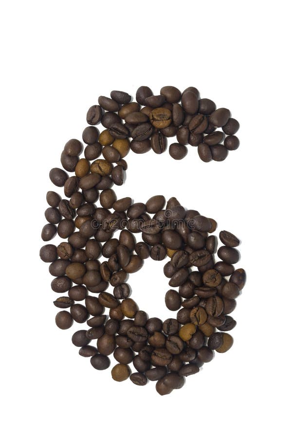 Coffee Beans in the Form of a Number 6 Stock Image - Image of abstract ...