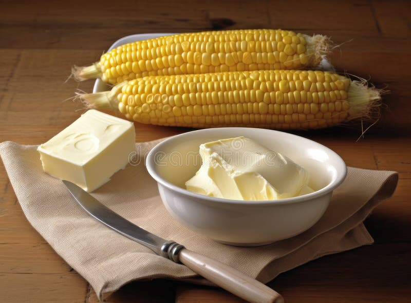 Fried Corn with Butter and Seasonings. Stock Illustration ...