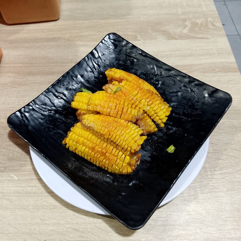 Fried corn on plate stock image. Image of corn, plate - 319492051