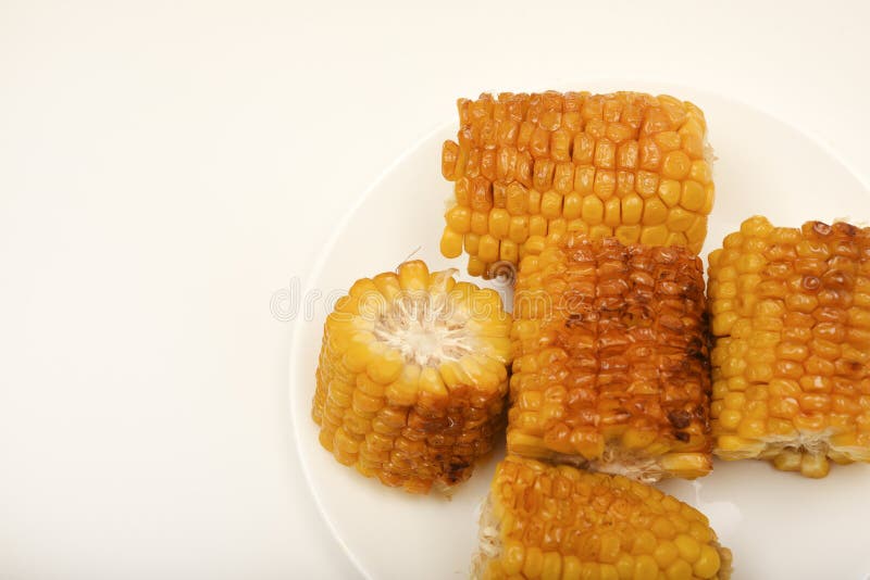 Fried Corn on a White Background. Delicious Corn Stock Image - Image of ...