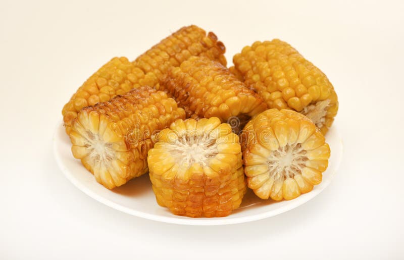 Fried Corn on a White Background. Delicious Corn Stock Image - Image of ...