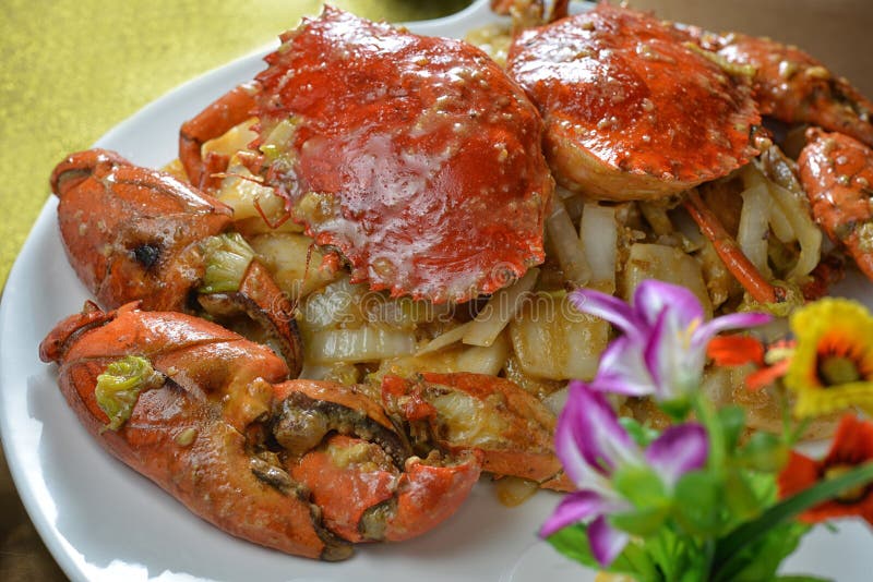 Fried crab stock image. Image of chopstick, chinese, steam - 80712511