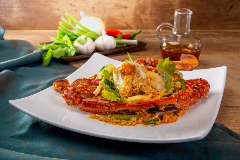Fried crab curry powder stock image. Image of pepper - 244334001