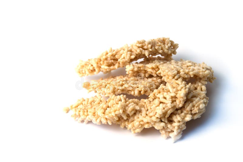 Fried Crisp Rice Sheets on White Background Stock Photo - Image of ...