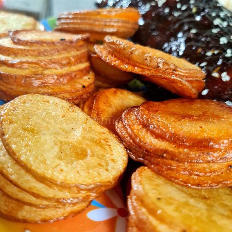 Fried Crispy Layered Potatoes Stock Image - Image of fried ...