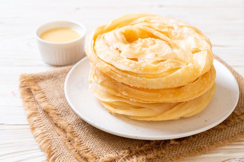 Crispy roti with sugar stock photo. Image of appetizer - 214261662
