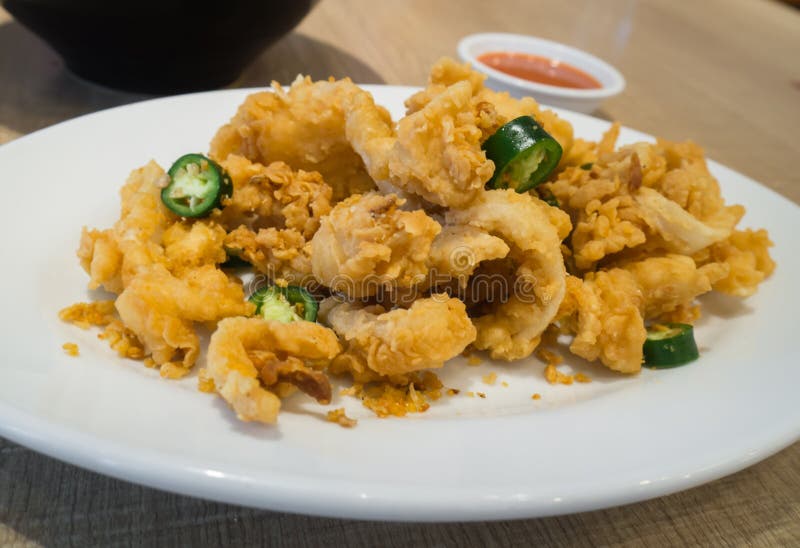 Fried crispy squid stock image. Image of chilli, spicy - 64485131