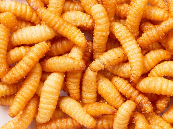 Fried Crispy Worms in Market Stock Photo - Image of cooked, brown ...