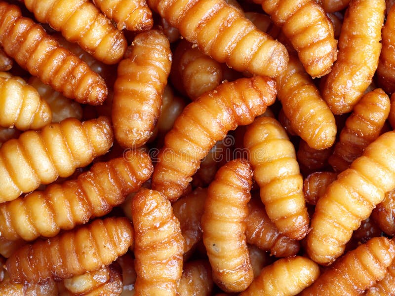 Fried Crispy Worms in Market Stock Image - Image of fresh, dinner ...