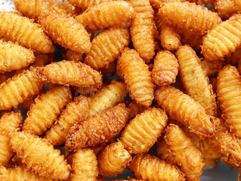 Fried Crispy Worms, Thai Style Food Stock Photo - Image of snack ...
