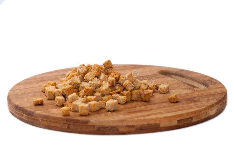 Fried Cubes of Bread Flavored with Bacon Stock Image - Image of baked ...